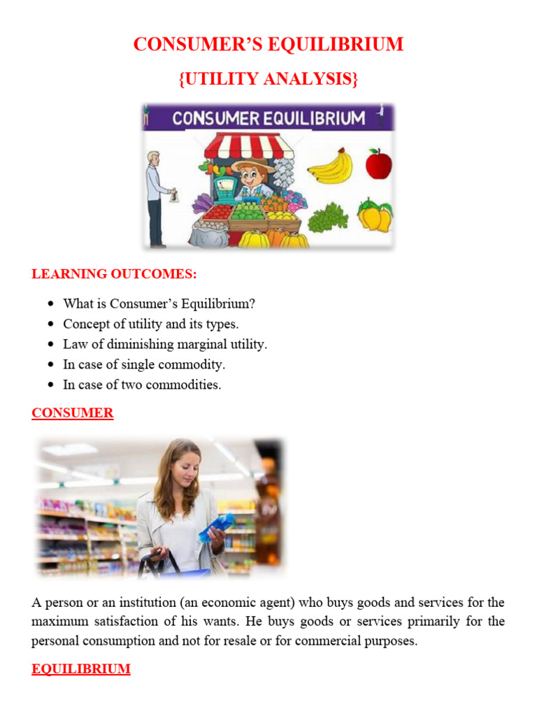 Consumer Equilibrium | PDF | Utility | Marginal Utility