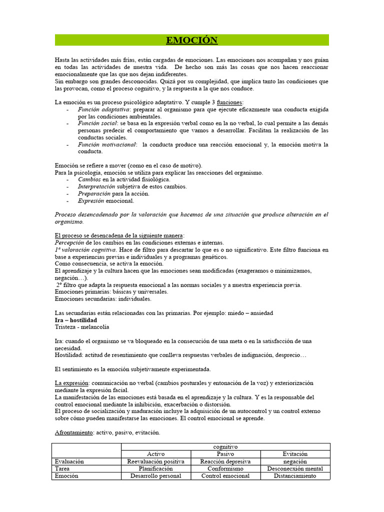 Emociones. IRA + Ejerci | PDF | Las emociones | Ira