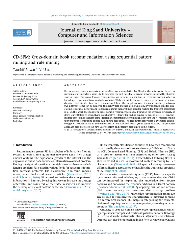 Recommendation System | PDF | Information Science | Systems Science