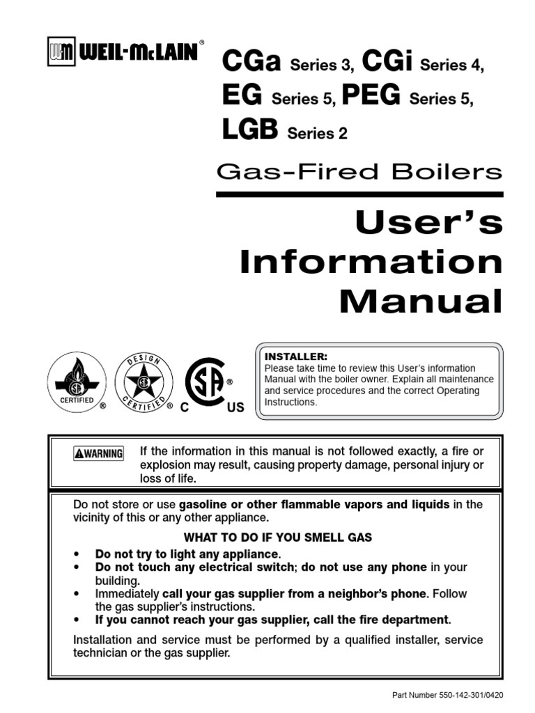 CGa Series3 - CGi Series 4 Users Manual 0420 Web Version | PDF | Water Heating | Boiler