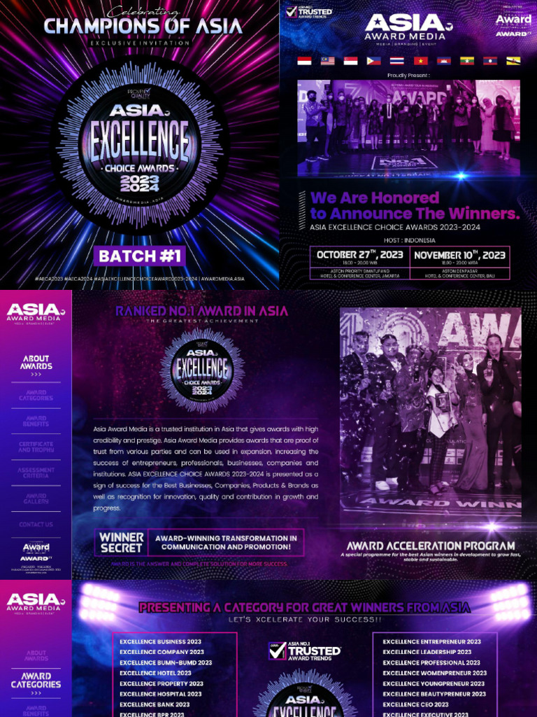 Asia Excellence Choice Awards 2023-2024 | PDF