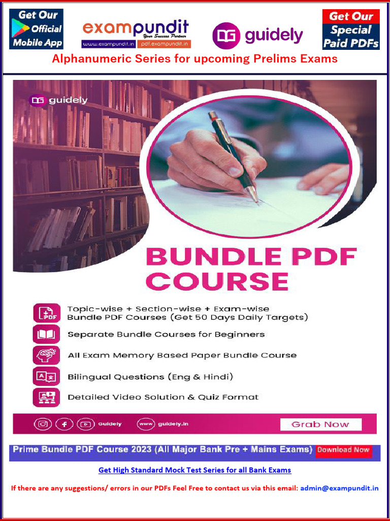Alphanumeric Series Free PDF For Upcoming Prelims Exams | PDF | Linguistics | Human Communication