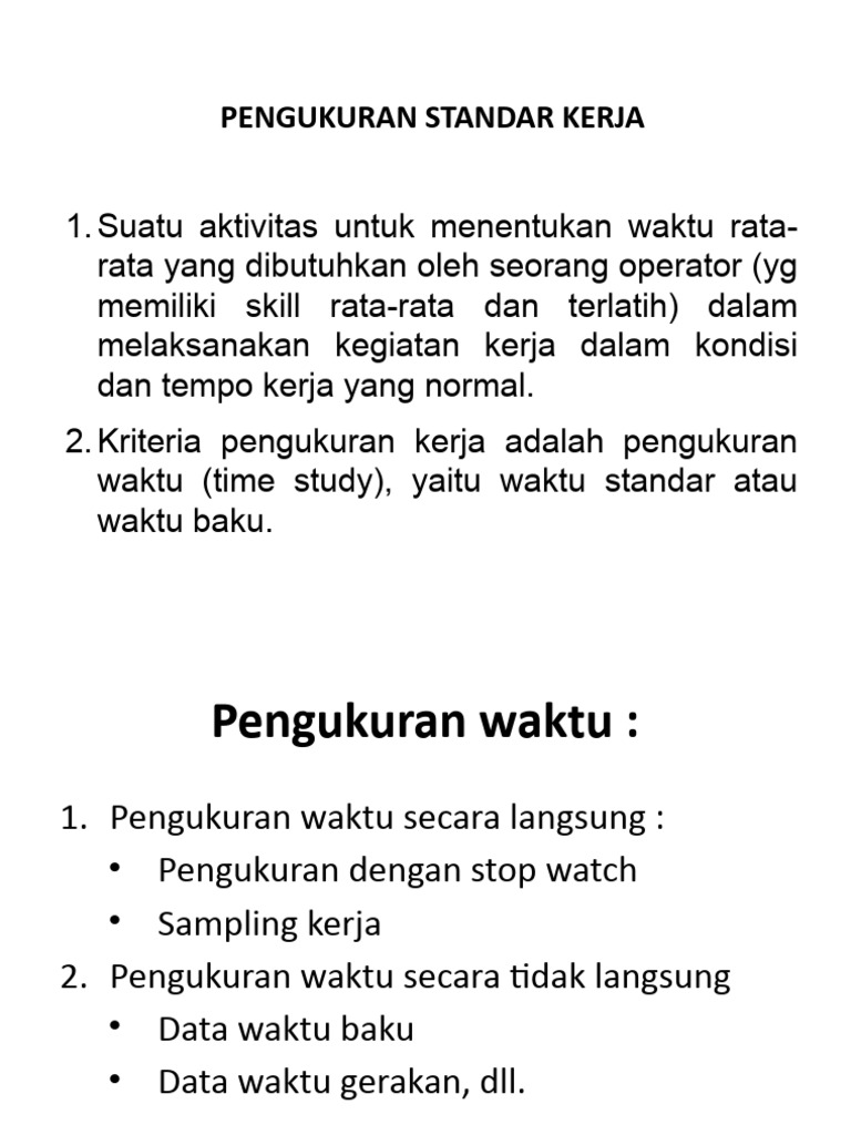 Bab 7 Pengukuran Standar Kerja | PDF