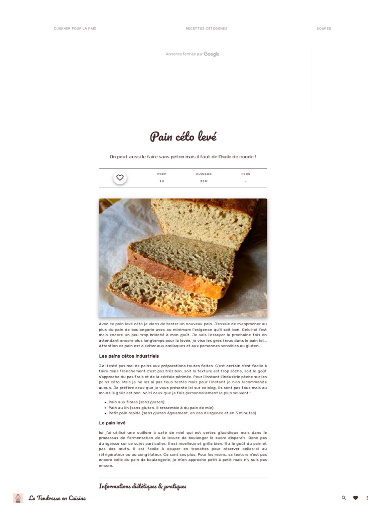 Pain céto levé : recette facile et rapide | PDF | Gluten | Pains