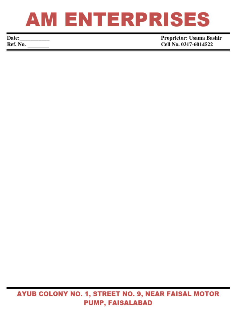 AM Enterprises Contact Information | PDF
