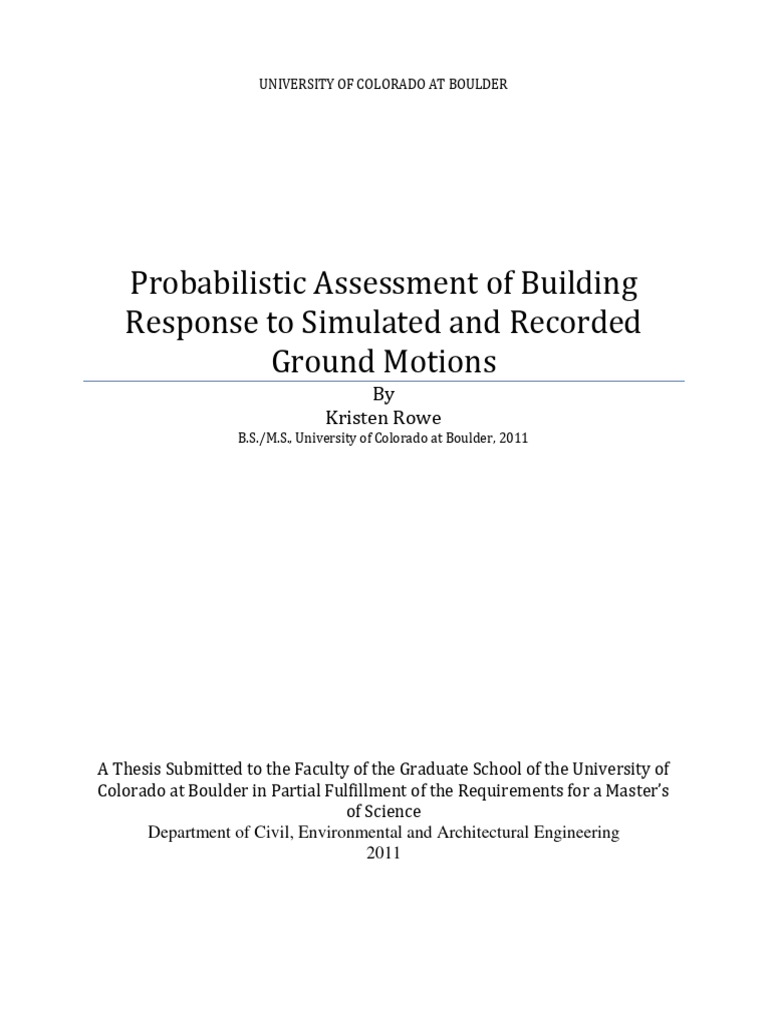 Probabilistic Assessment of Building Response To Simulated and Re | PDF ...