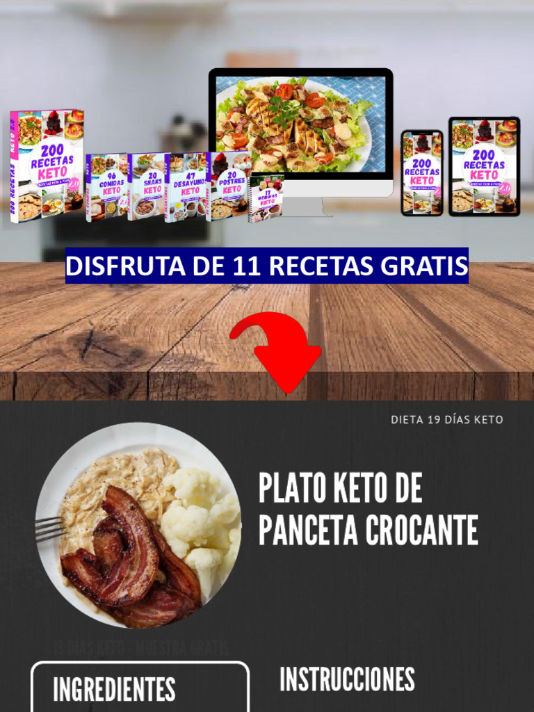 Recetas Keto: 11 Platos Gratis | PDF | Cocinando | Tocino