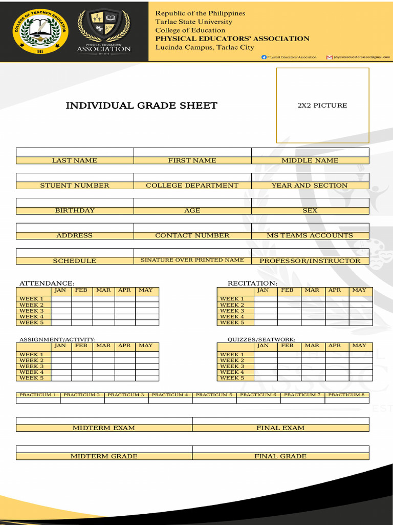 Individual Grade Sheet | PDF