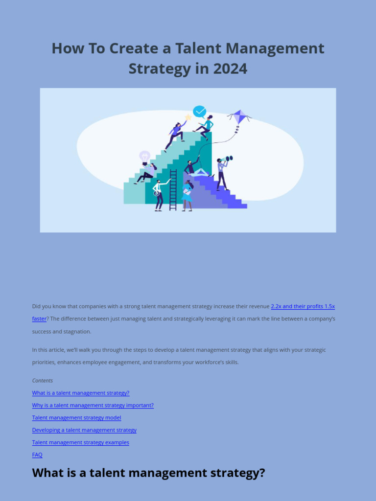 How To Create A Talent Management Strategy in 2024 | Download Free PDF ...
