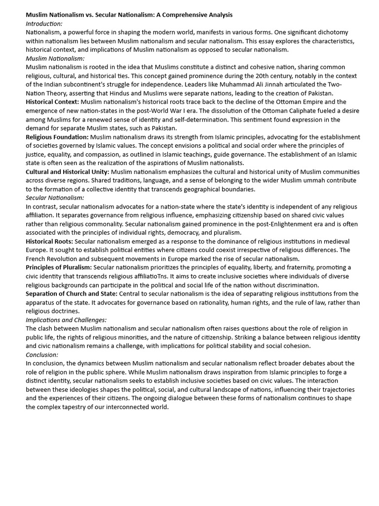 Pak Studies Notes | Download Free PDF | Nationalism | India–Pakistan ...