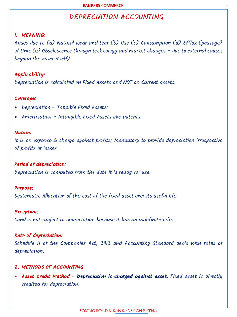 DEPRECIATION ACCOUNTING | PDF | Depreciation | Book Value
