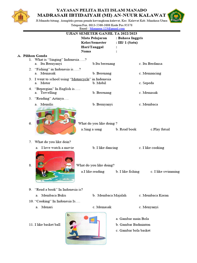 Soal Bhsa Inggris Ibu Rina | PDF
