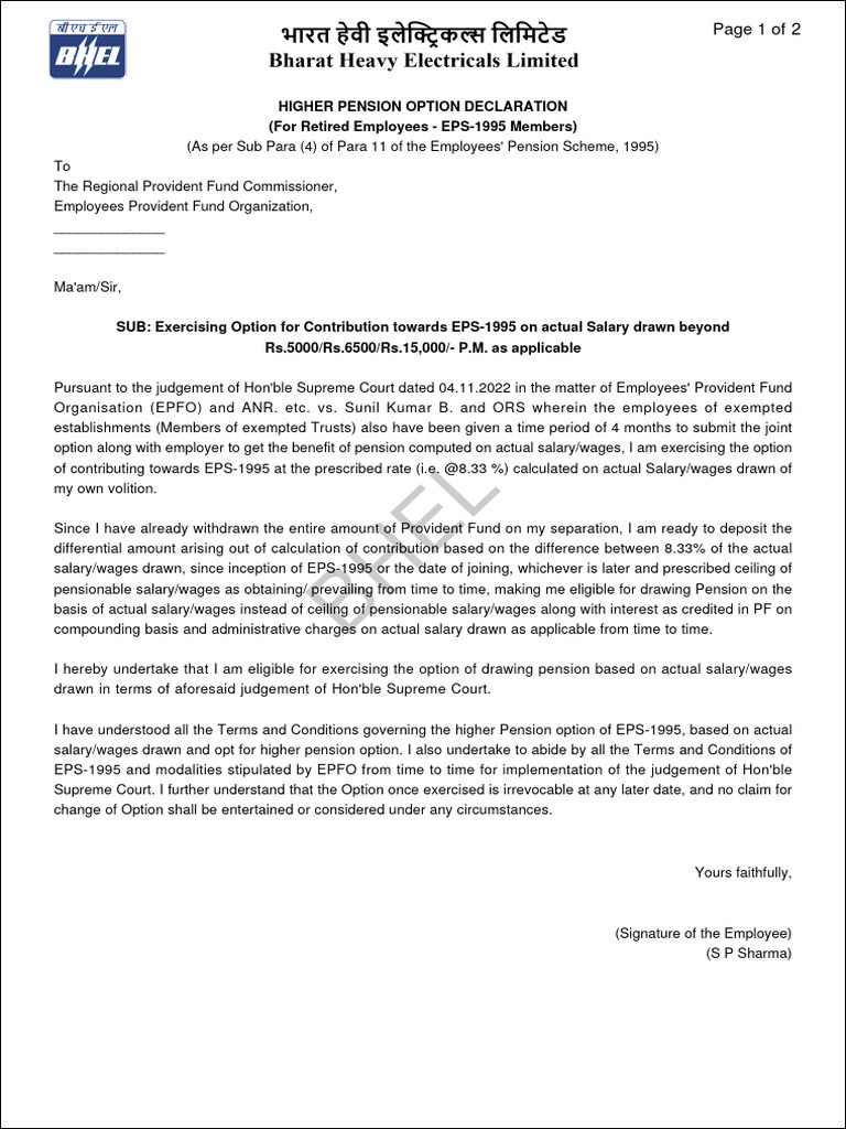 Print Declaration | Download Free PDF | Salary | Pension