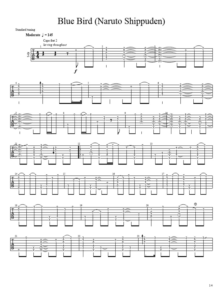 Blue Bird Guitar TABS | Download Free PDF | Necked Lutes | European ...