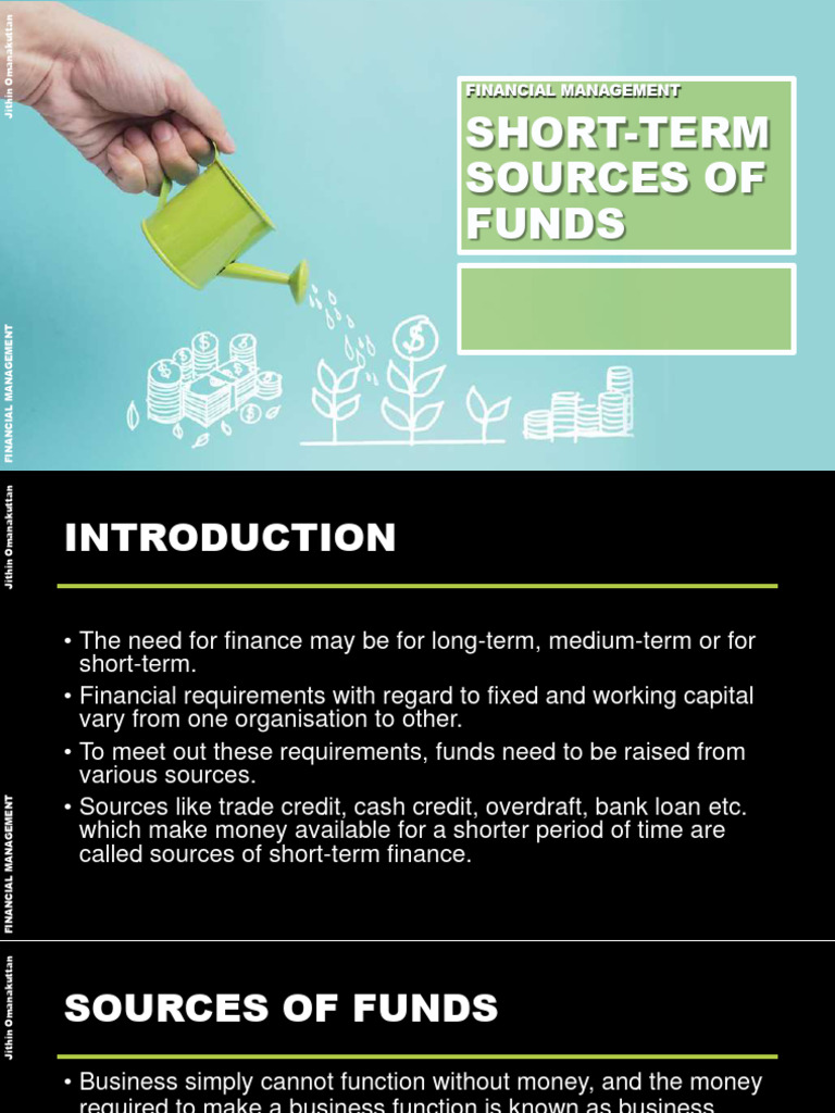 Sources Short Term Finance | PDF | Banks | Line Of Credit