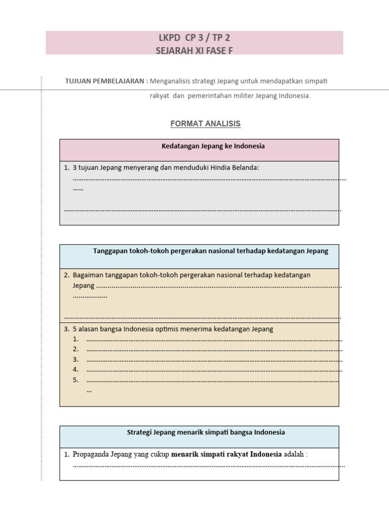 LKPD Sejarah Xi Fase F CP 3 TP 2 | PDF