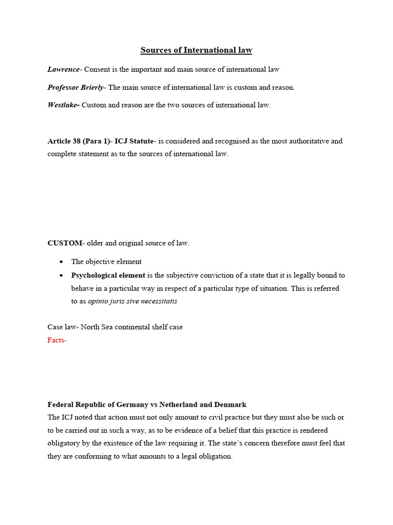 Sources of International Law | PDF | Treaty | International Law