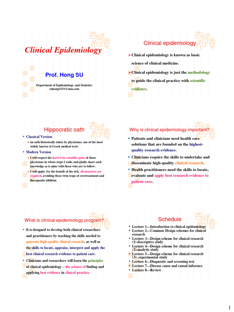 1 - Introduction To Clinical Epidemiology | PDF | Sensitivity And ...