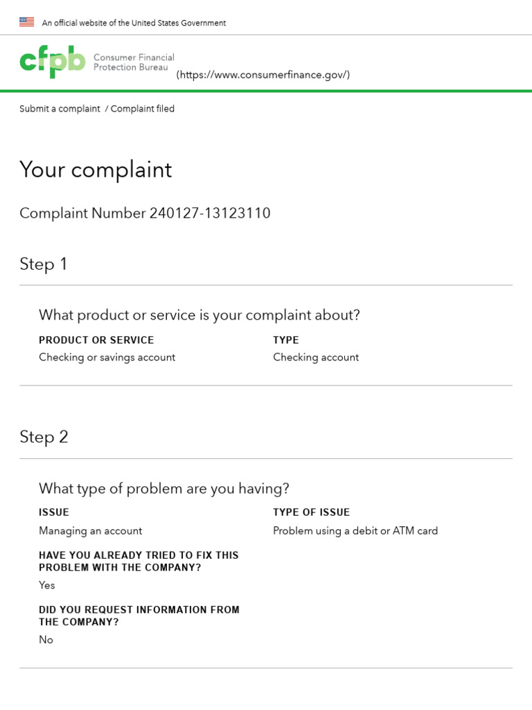 Consumer Complaint | PDF | Debit Card | Credit Card