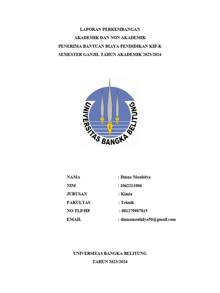 Laporan KIP-K Dinna Maulidya 2023/2024 | PDF