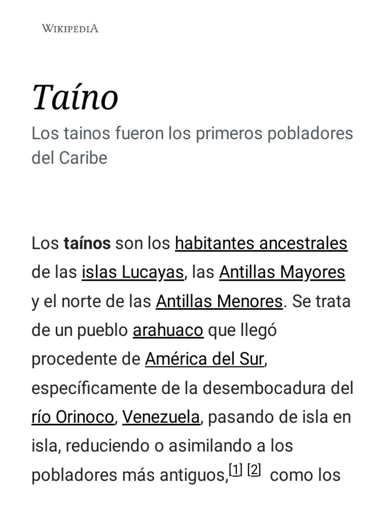 Origen y cultura de los taínos | PDF | caribe | América del Norte