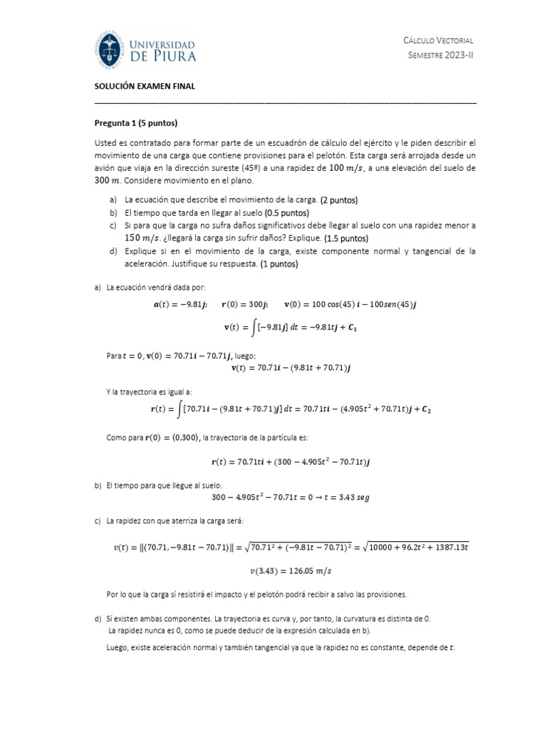 Sol ExF CVE 2023 II | Descargar gratis PDF | Integral | Degradado