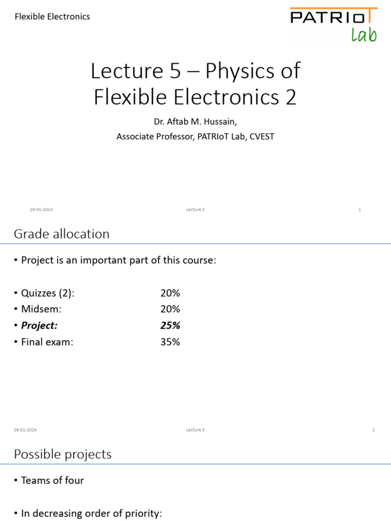 Lecture 5 - Physics of Flexible Electronics 2 | PDF | Deformation (Engineering) | Elasticity ...