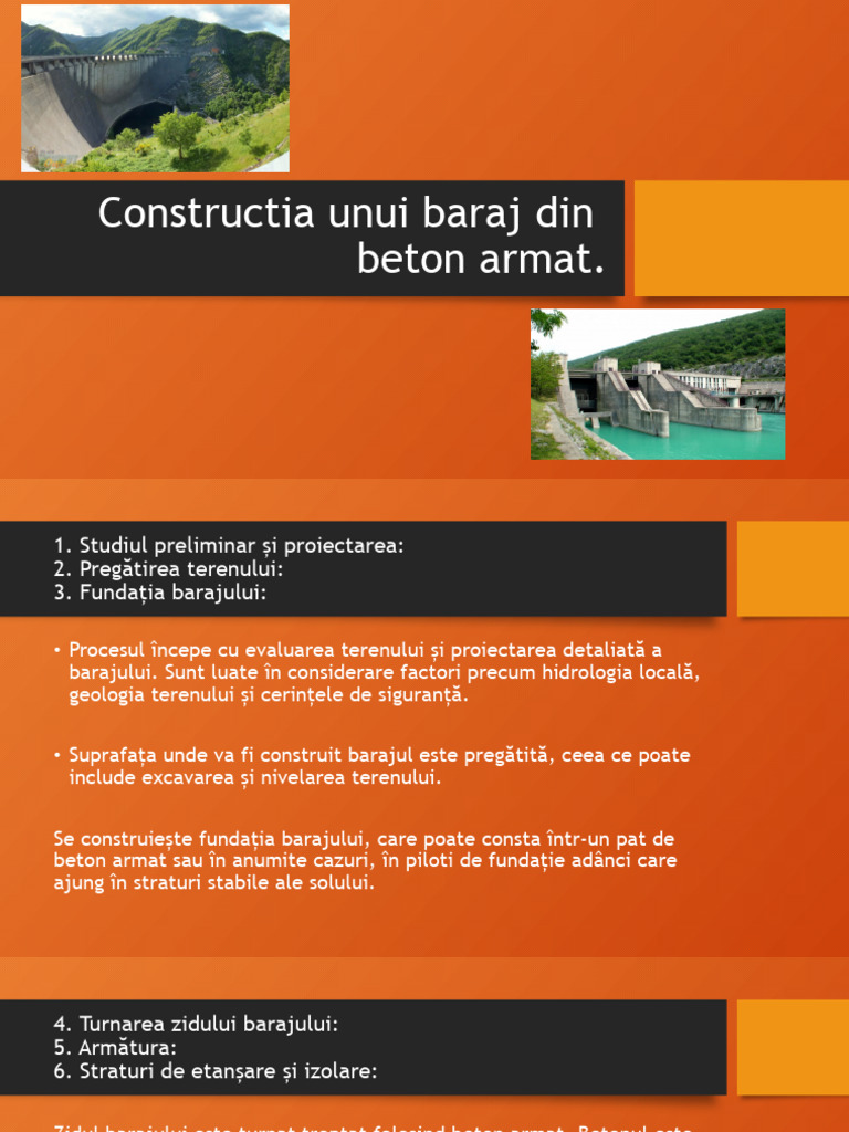 Constructia Unui Baraj Din Beton Armat | PDF