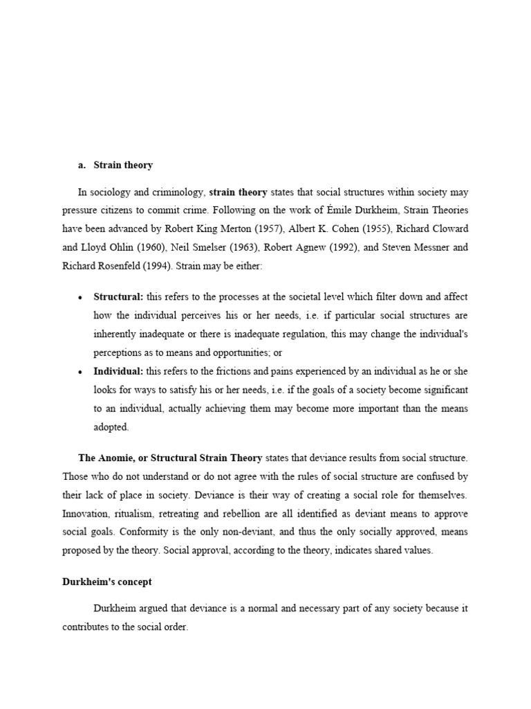 Theories of Deviation | PDF | Deviance (Sociology) | Sociological Theories