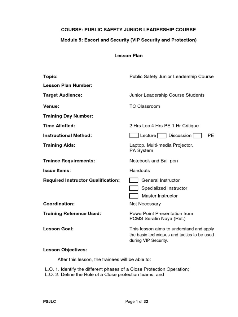 Escort Security | PDF | Bodyguard | Security Guard