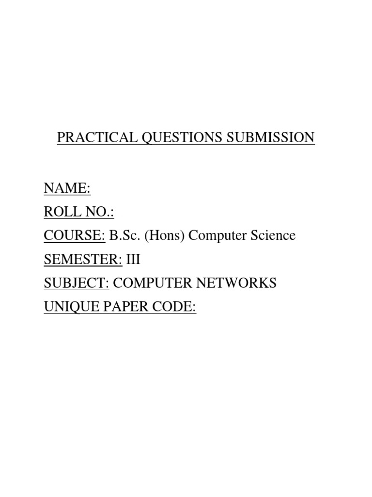 DU Computer Networks Practicals | PDF | Computer Data | Data Transmission