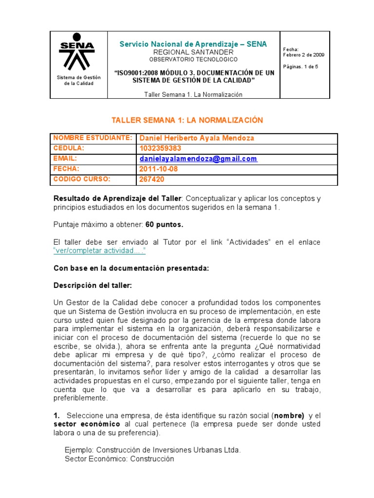 Taller Semana 1 Documentacion | PDF