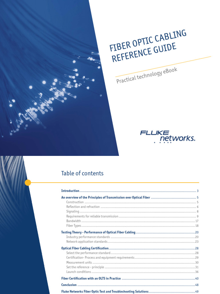 Fiber Optic Cablin G Referen Ce Guide: Practical T Echnology E Book ...