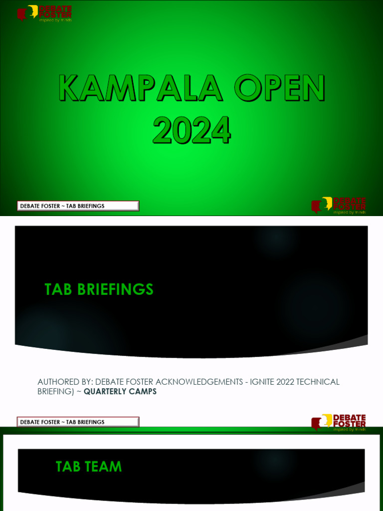 Kampala Open24 - Tab Briefings Debate | PDF
