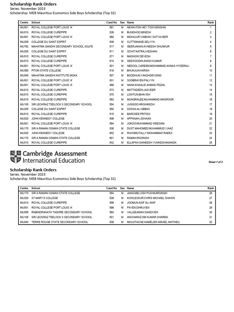 MEB Economics Scholarship Rankings 2024 | PDF | Man | Adolescence
