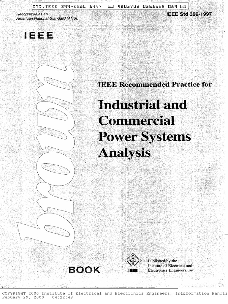 IEEE Brown Book | PDF | Electricity | Electrical Engineering