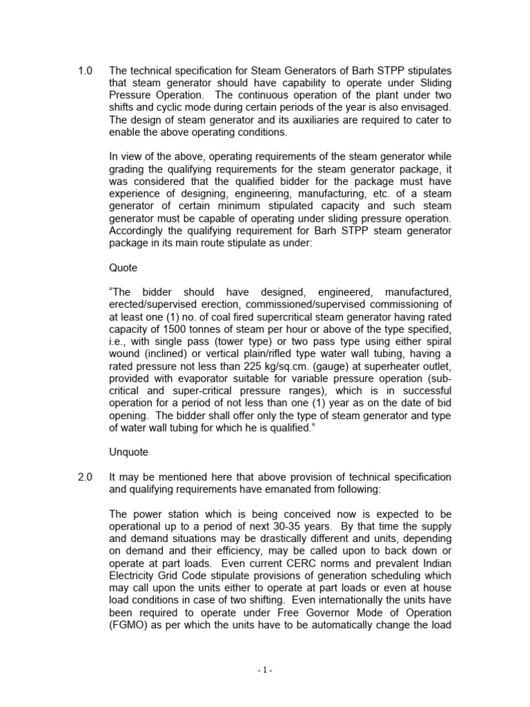 Sliding Pressure Operation | PDF | Boiler | Electrical Grid