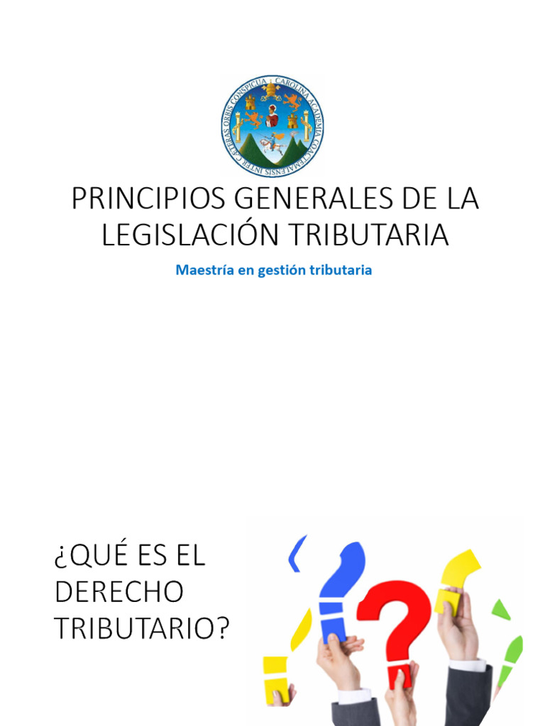 Principios Generales de La Legislacion Tributaria | Descargar gratis ...