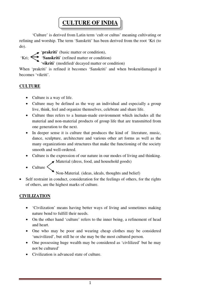 Overview of Indian Culture and Heritage | PDF