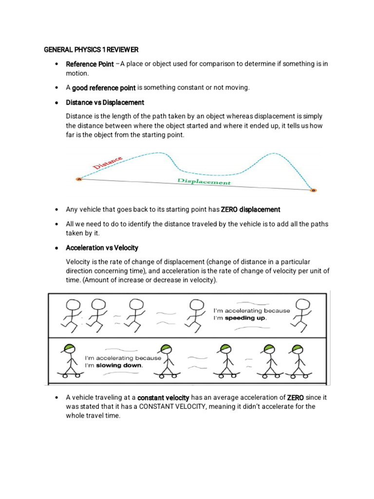 General Physics 1 Study Guide | PDF