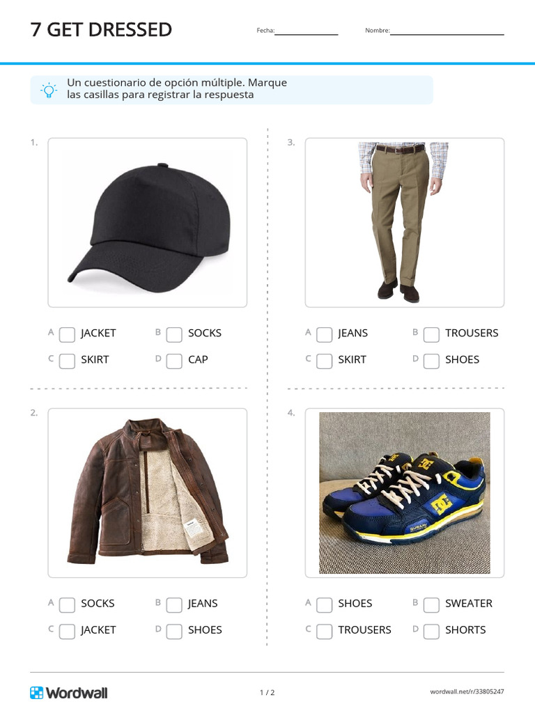 7 Get Dressed Cuestionario | PDF