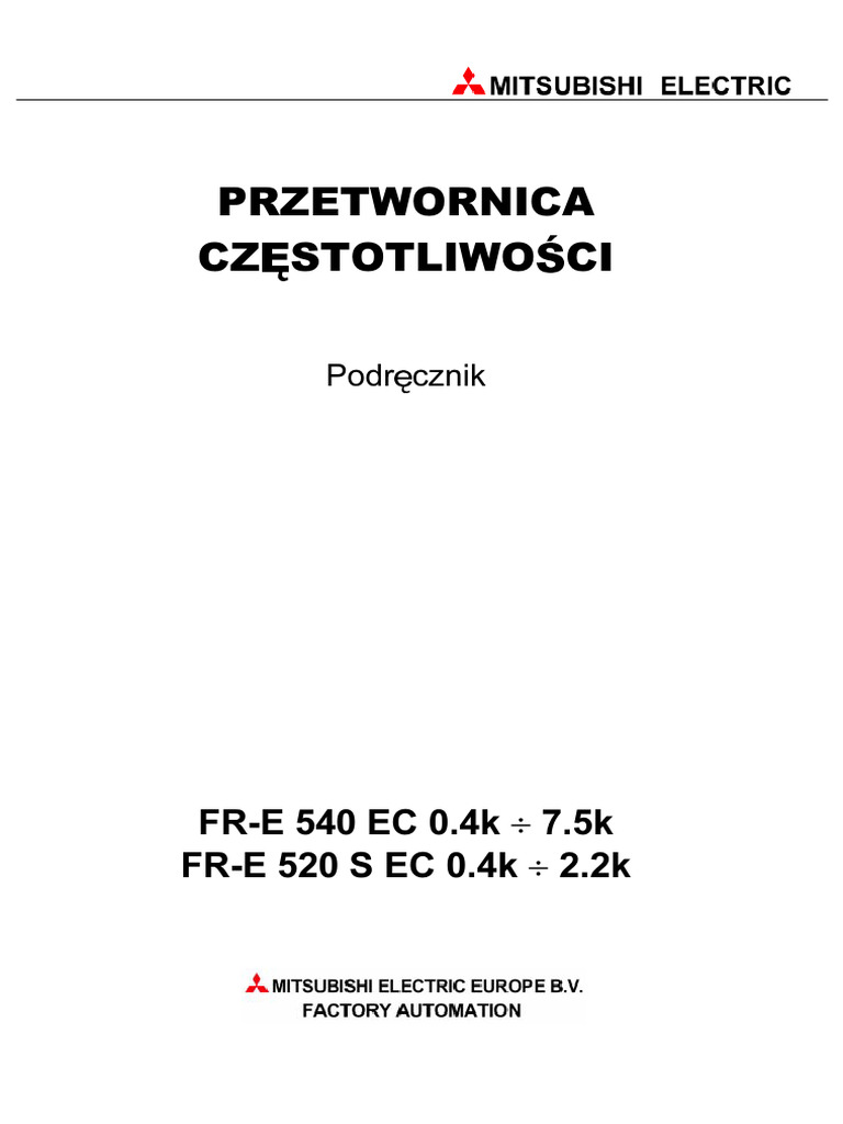 FR-E500 Instrukcja Obslugi | PDF