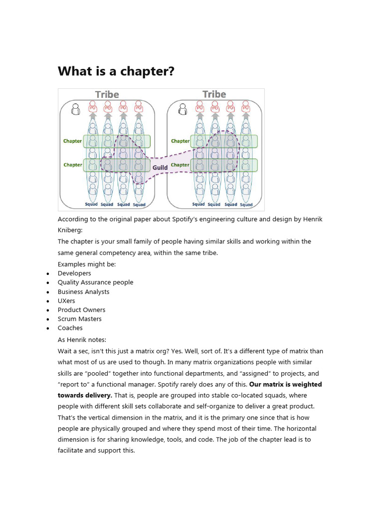 What Is A Chapter | PDF | Leadership | Scrum (Software Development)