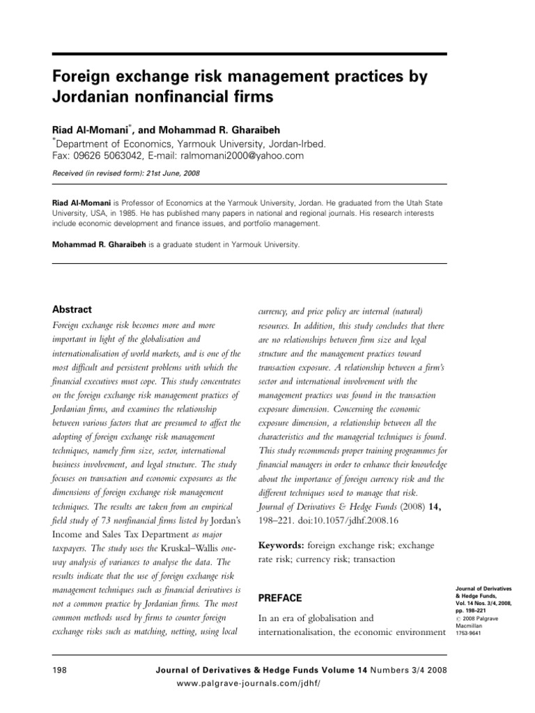 JDHF 2008 16 | PDF | Financial Risk | Statistical Significance