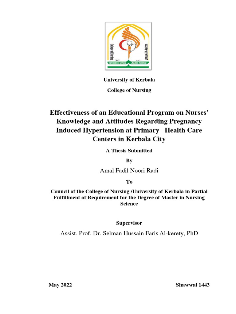 RP Effectiveness of An Educational Program On Nurses Knowledge and Attitudes Regarding Pregnancy ...