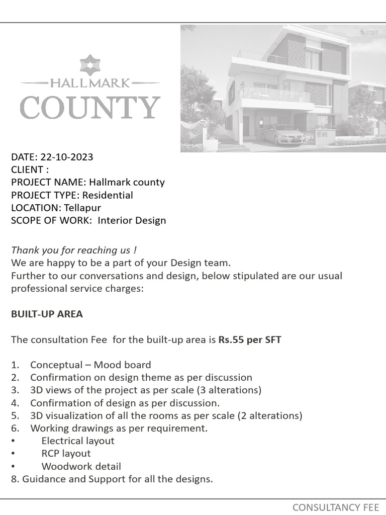 Hallmark County Design Estimate | PDF