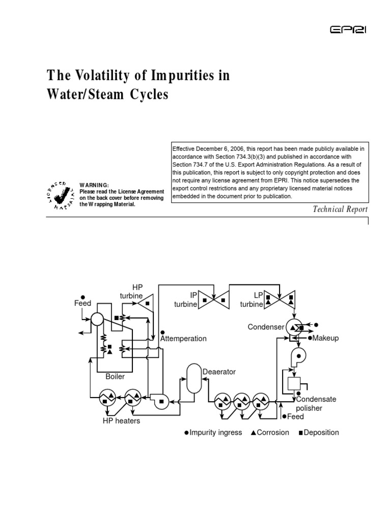 The Volatility of Impurities in Water - Steam Cycles | PDF | Acid ...