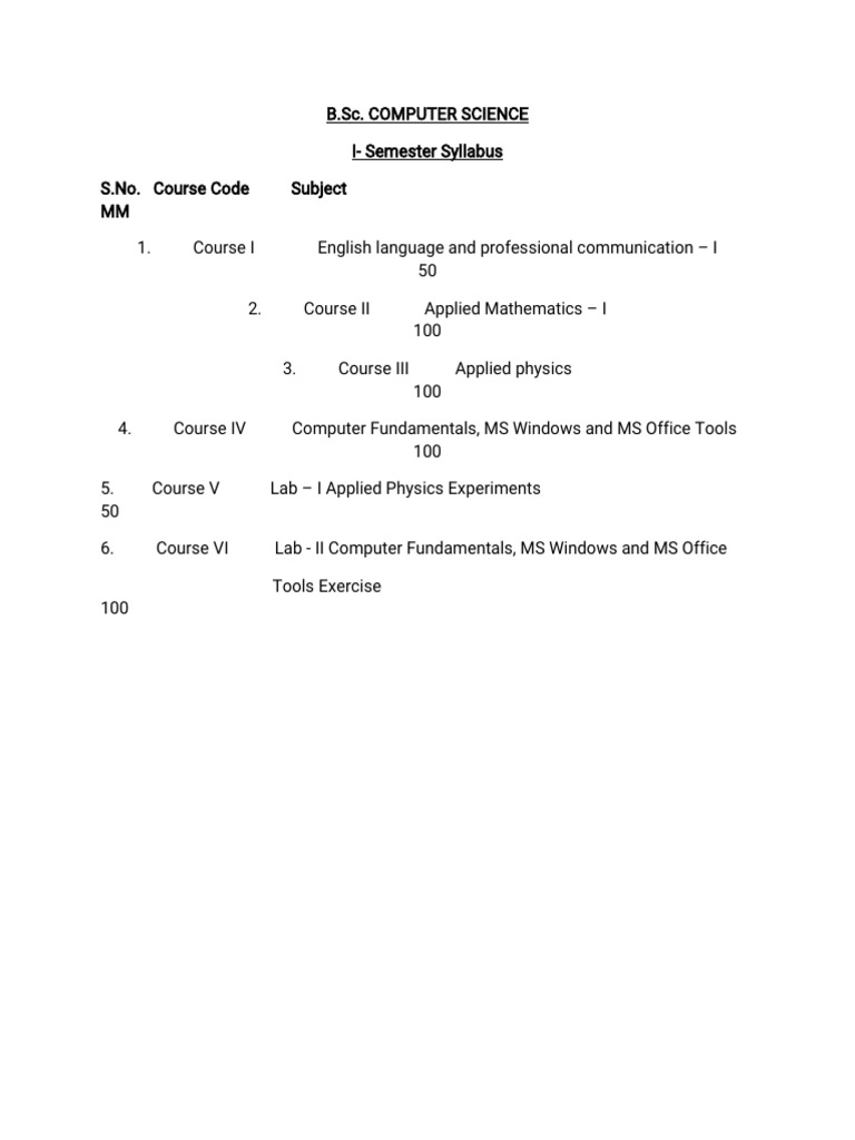 BSC Cs Syllabus | PDF | Lexicology | Arithmetic