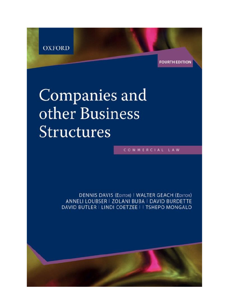 Companies and Other Business Structures in SA 4e | PDF | Trust Law | Partnership