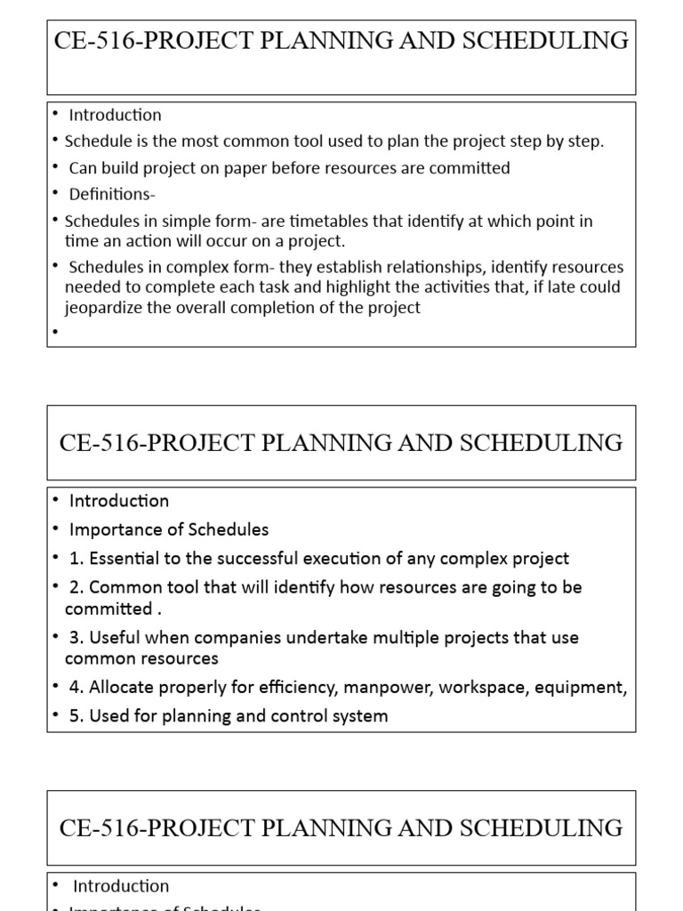 Cen 406 Project Planning and Scheduling | PDF